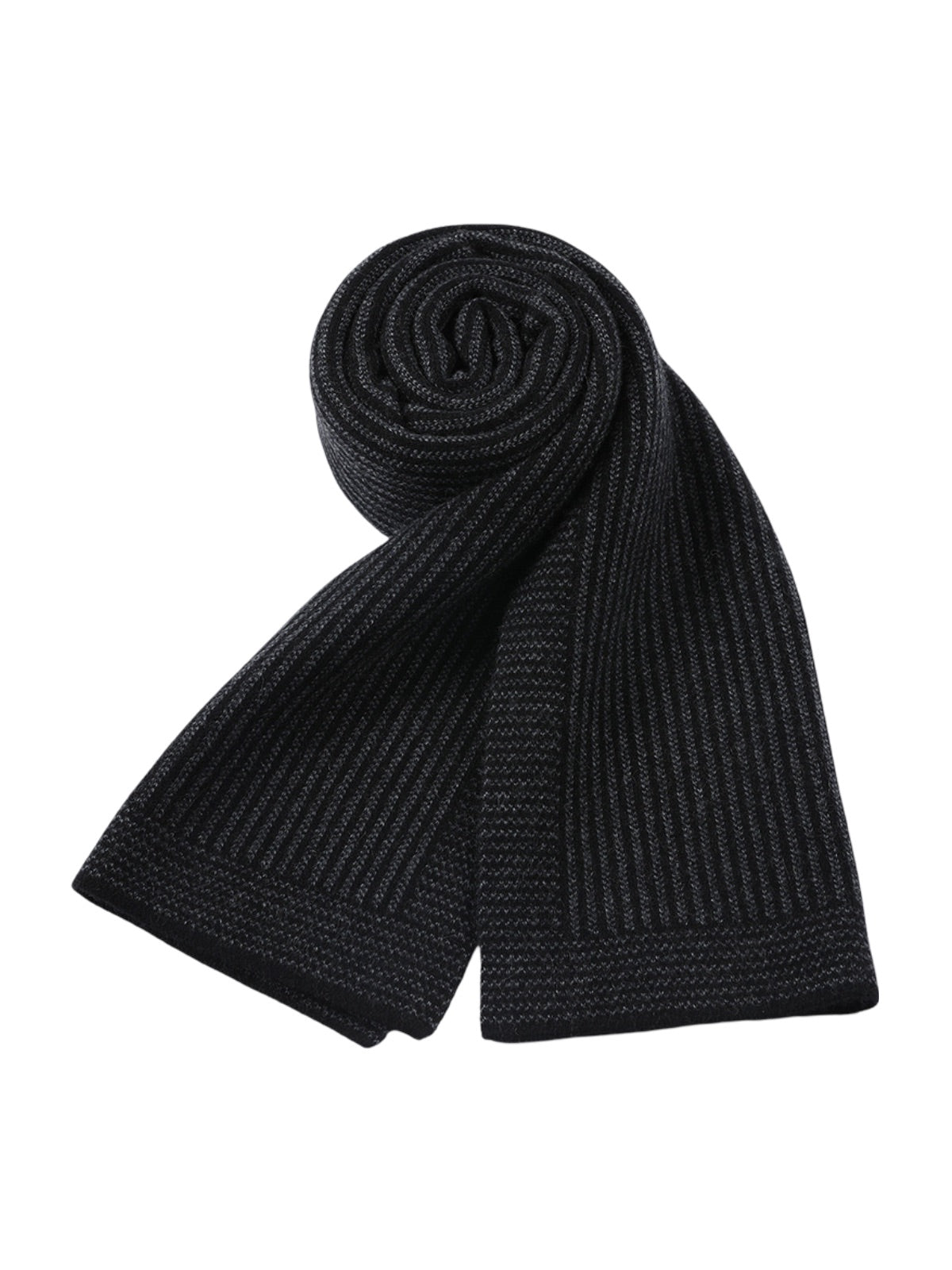 Men's cashmere winter scarf, soft warm wool, subtle grey pattern, long