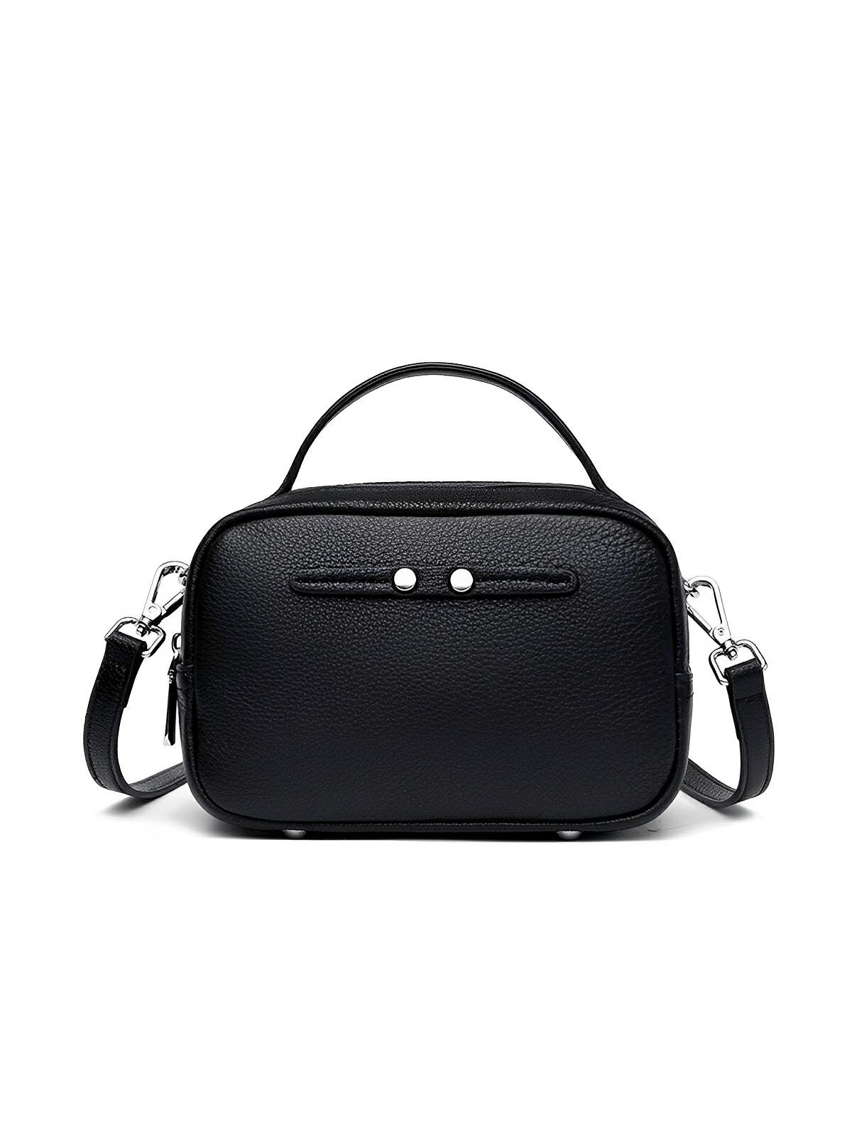 Sac bandoulière femme, en cuir pleine fleur, format compact, design st